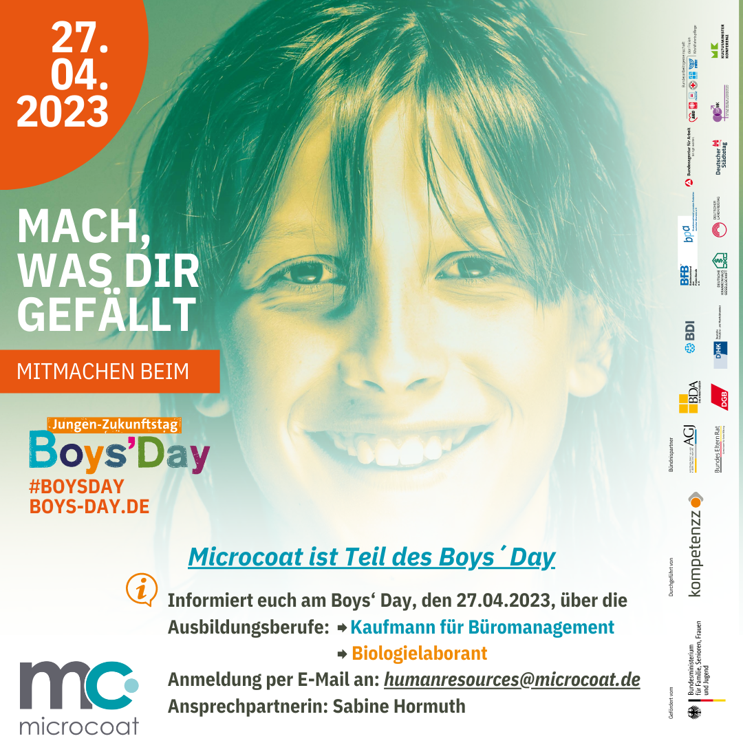 Mach, was dir gefällt! Microcoat ist Teil des Boys Day - microcoat.de