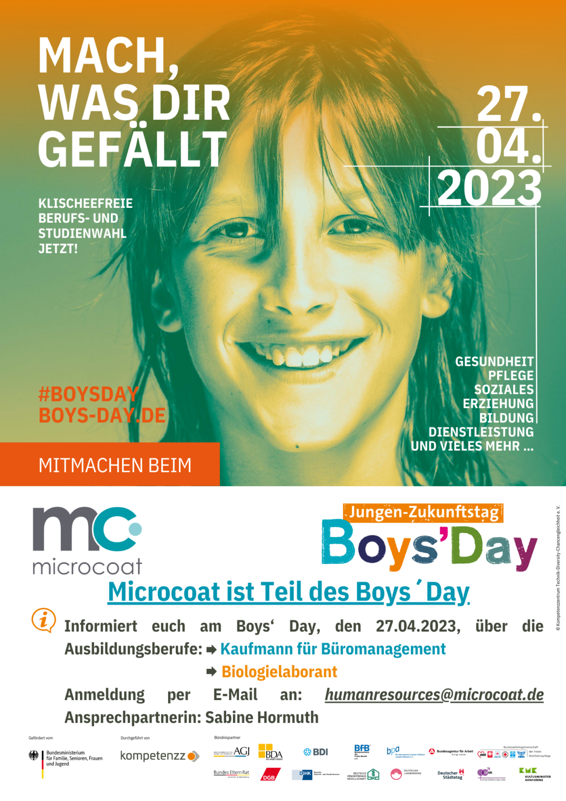 Mach, was dir gefällt! Microcoat ist Teil des Boys Day - microcoat.de